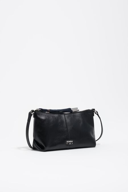 Mini black leather bag