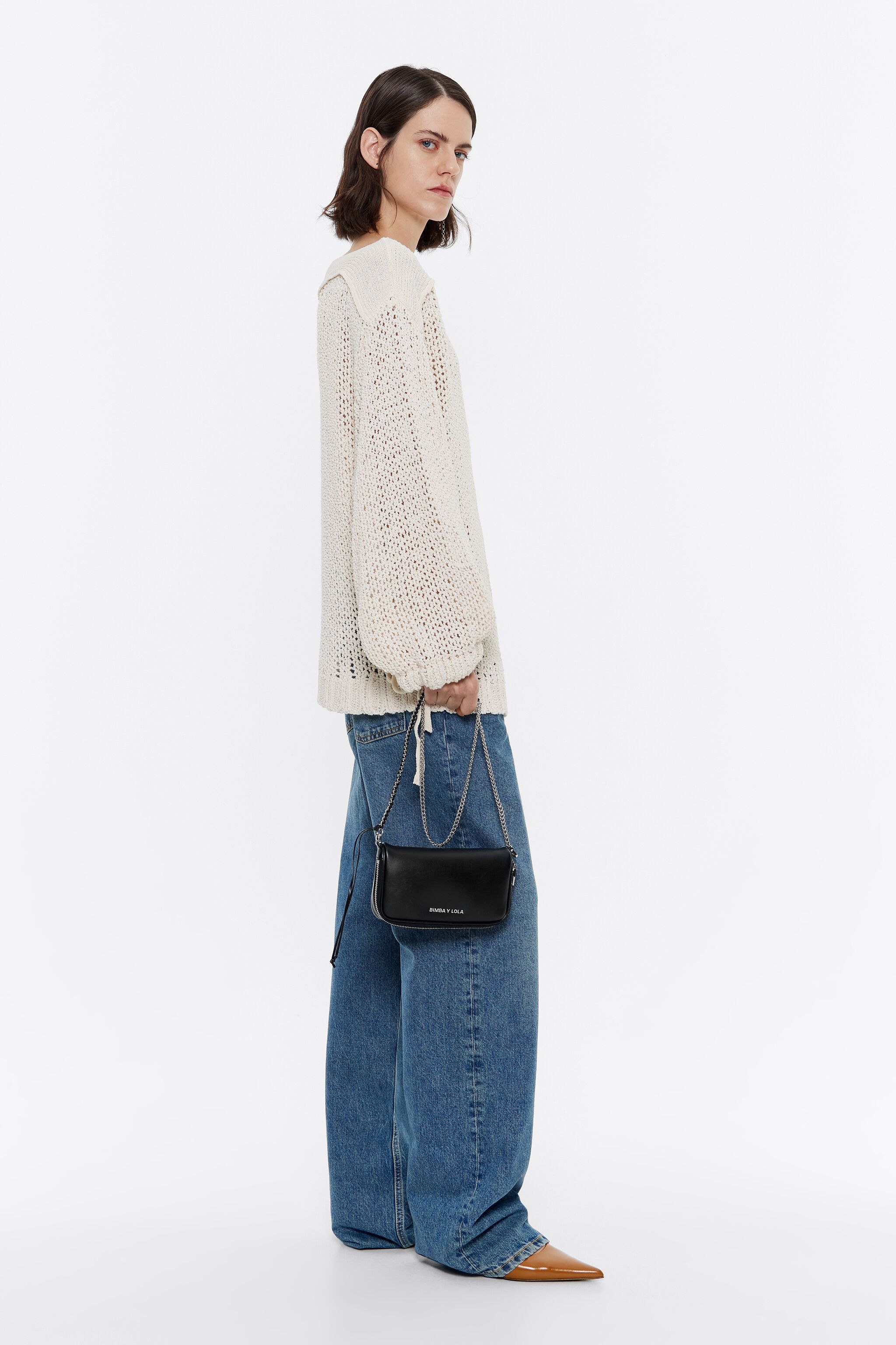 Black leather mini crossbody bag Black leather mini crossbody bag