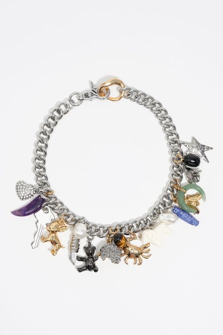 Multi-charm chain necklace